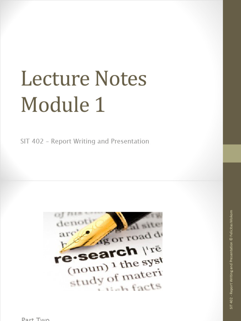 Lecture 2 - Introduction To Research Reporting | PDF | Human Communication | Writing