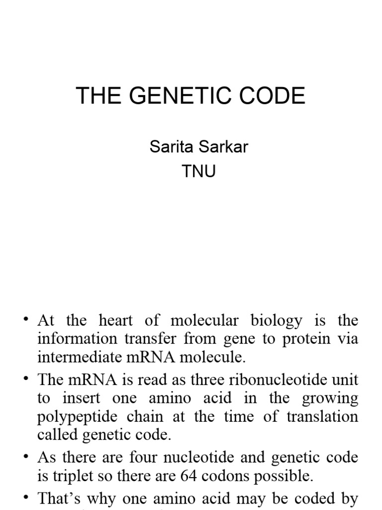 The Genetic Code | PDF | Genetic Code | Point Mutation