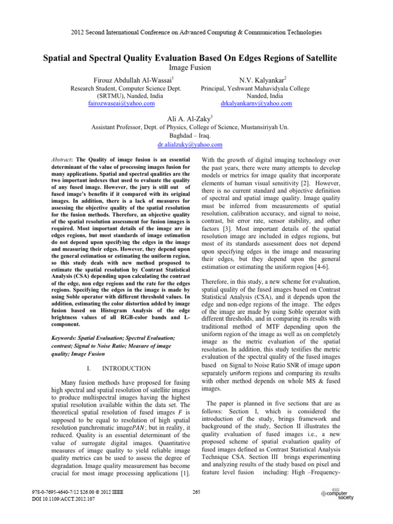 Spatial and Spectral Quality Evaluation Based On Edges Regions of ...