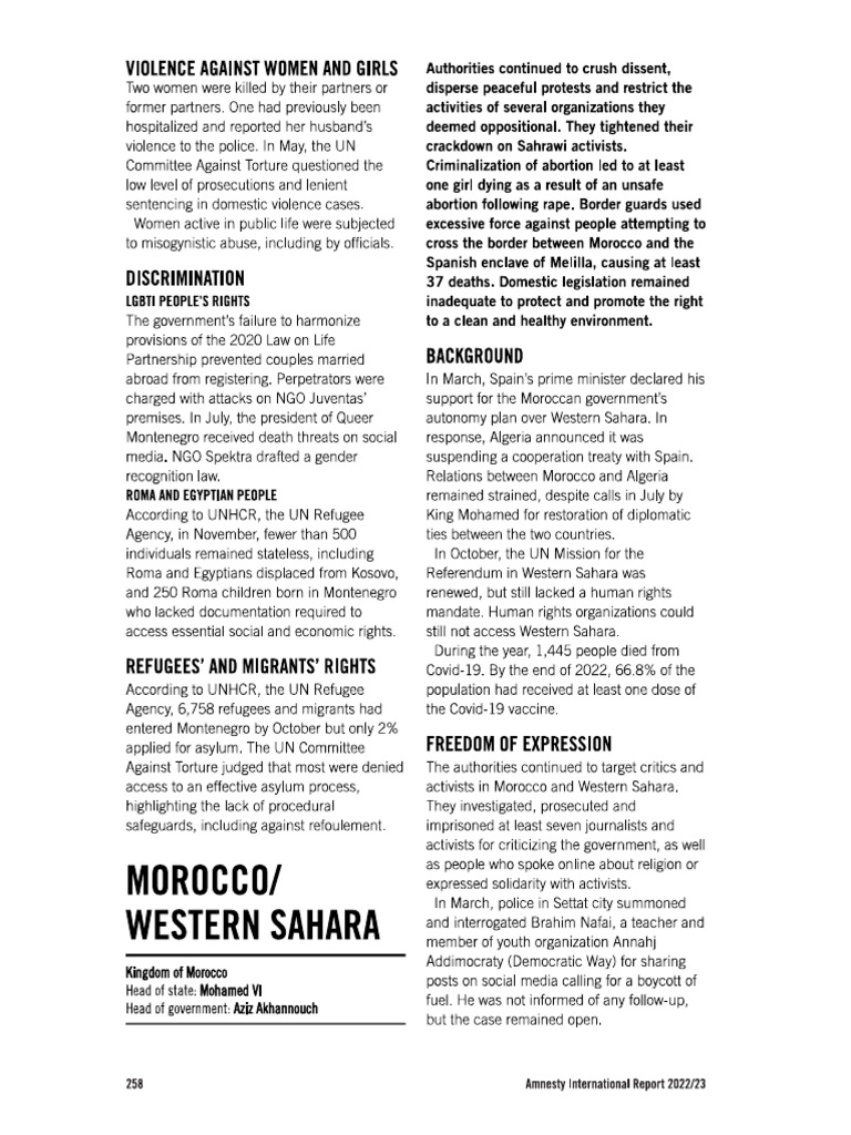 Morocco - Western Sahara | PDF