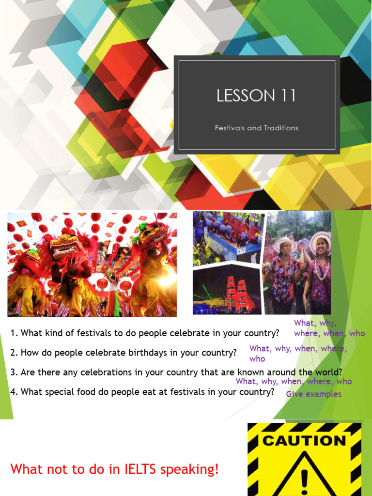 Lesson 11 Festivals and Traditions | PDF | Holidays | Vocabulary