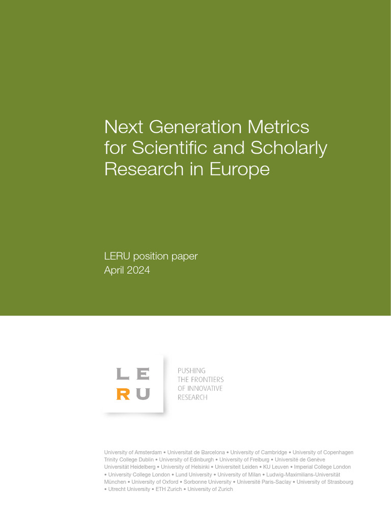 LERU - Next Generation Metrics For Scientific and Scholarly Research in ...