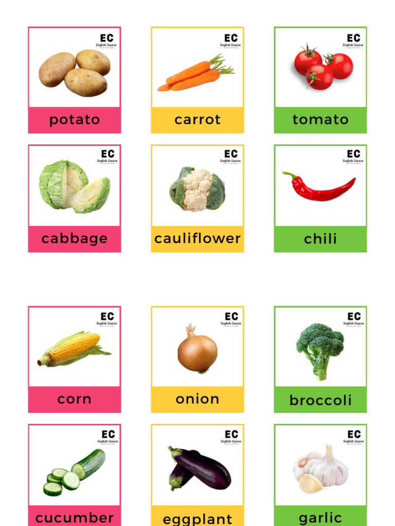 Vegetables Flashcards | PDF