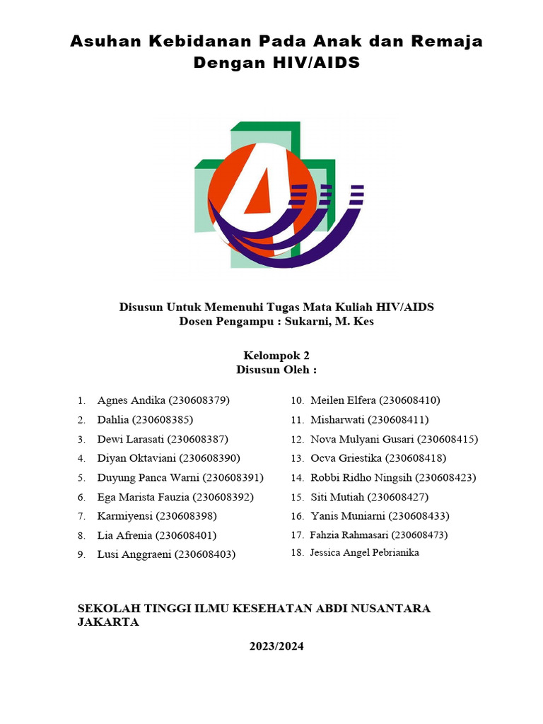 Askeb Pada Anak & Remaja DG HIV | PDF | Sains & Matematika