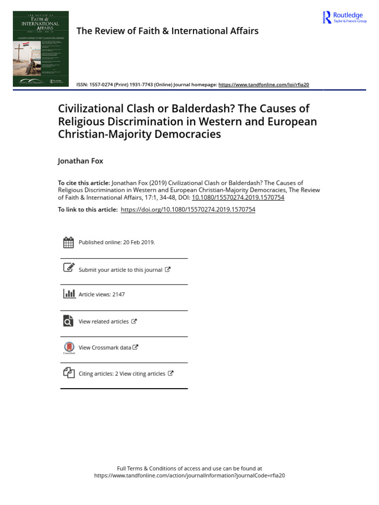 02-Civilizational Clash or Balderdash - The Causes of Religious Discrimination in Western and ...