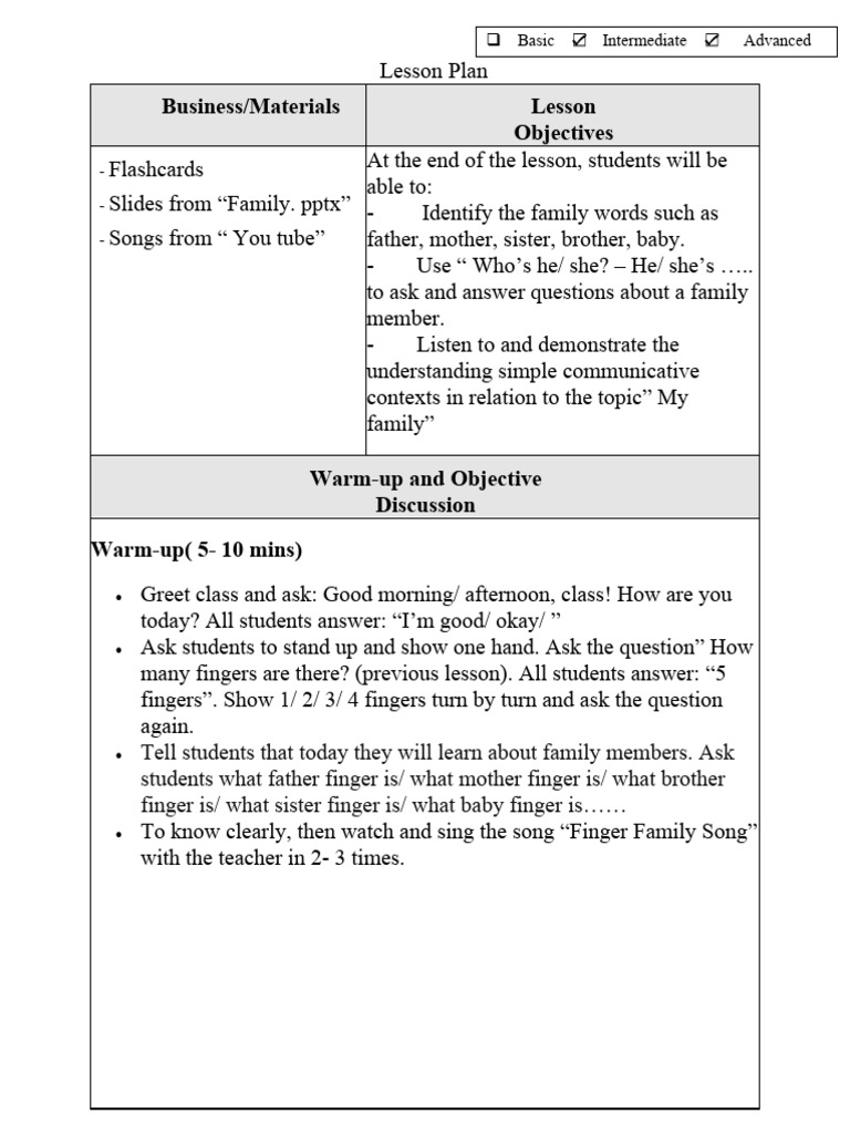Lesson Plan 1 | PDF | Behavior Modification | Human Communication