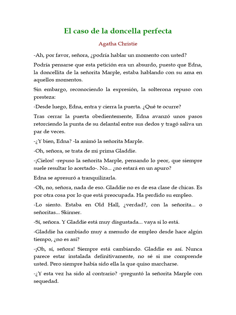 08 Agatha Christie El Caso de La Doncella Perfecta | PDF