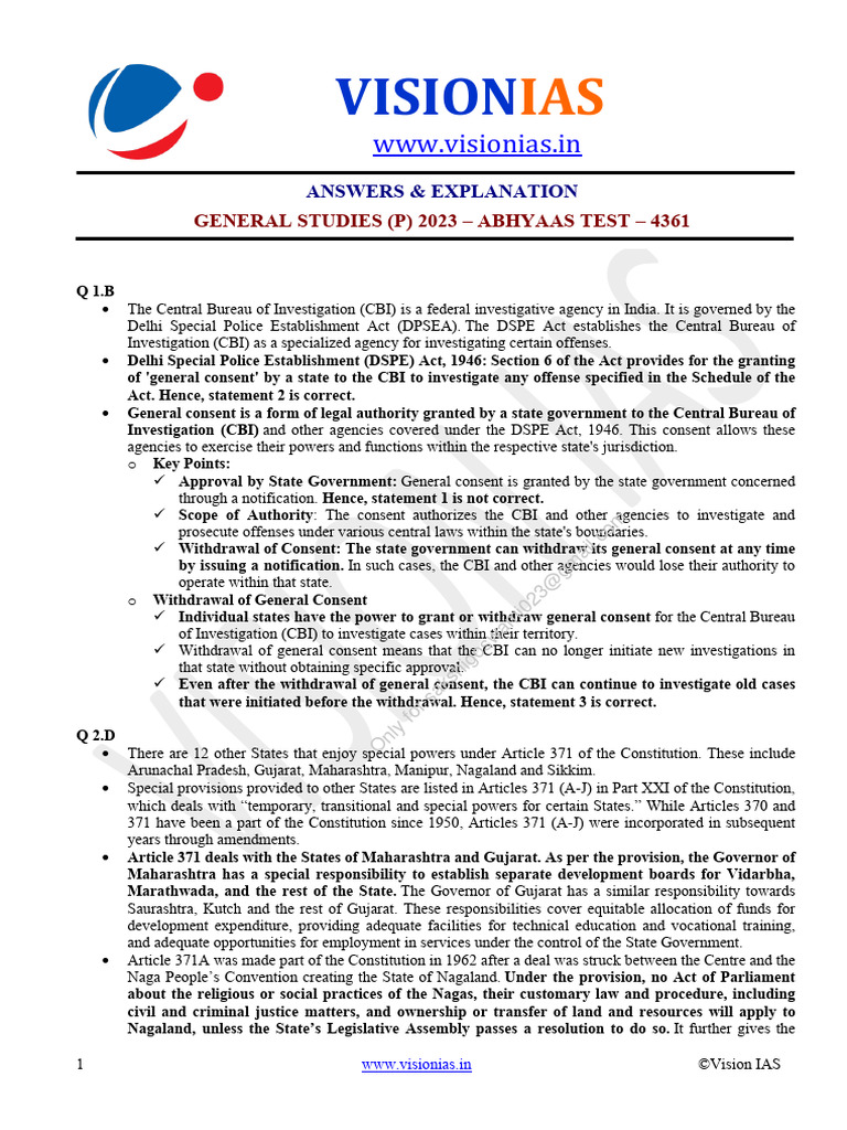 bf995-2 Gs Pre Exp Abhyaa Test 4361 e 2024 1172560 | PDF | Mediation ...