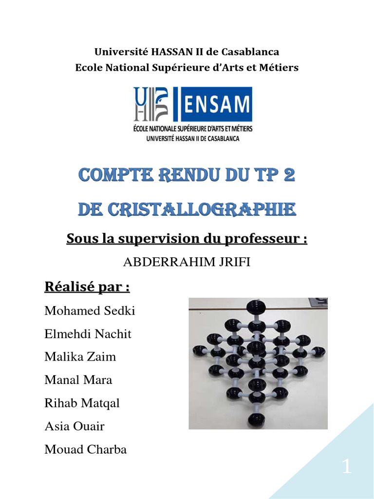 TP Crista Diamant | PDF | Structure cristalline | Diamant