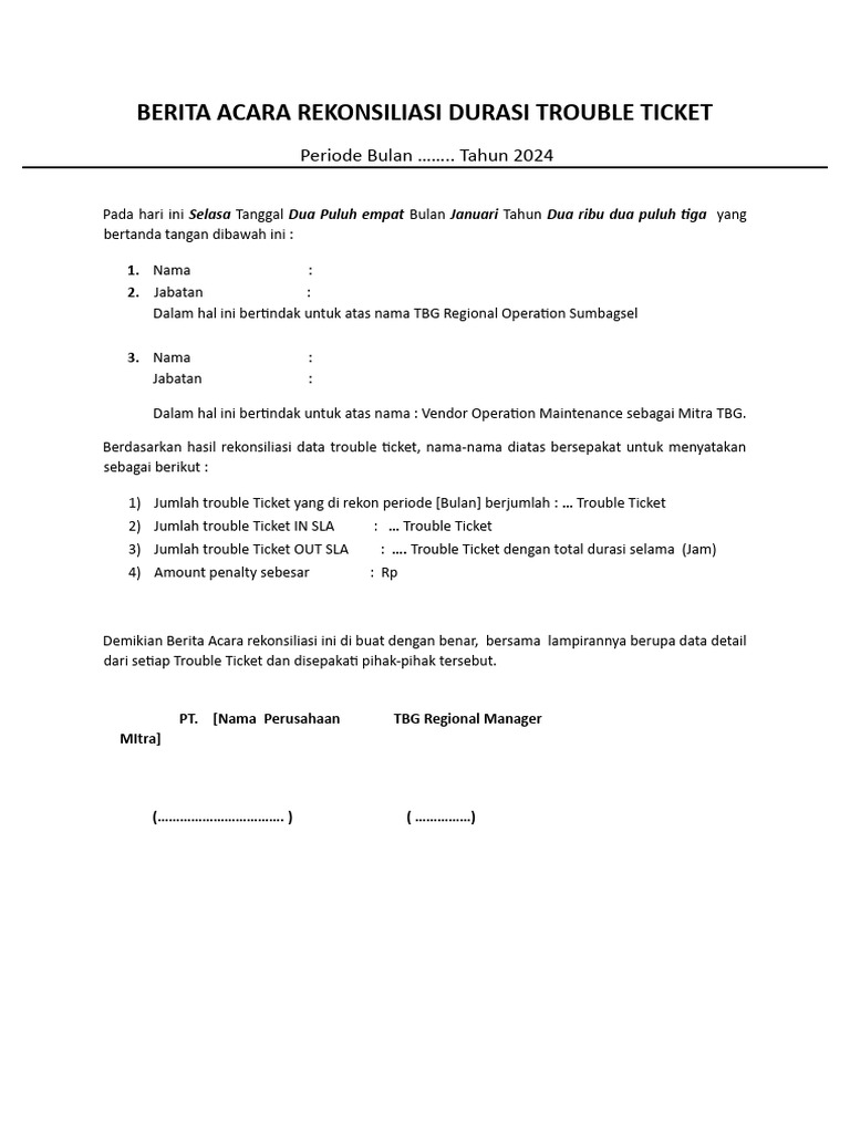 BA Rekon - Contoh | PDF