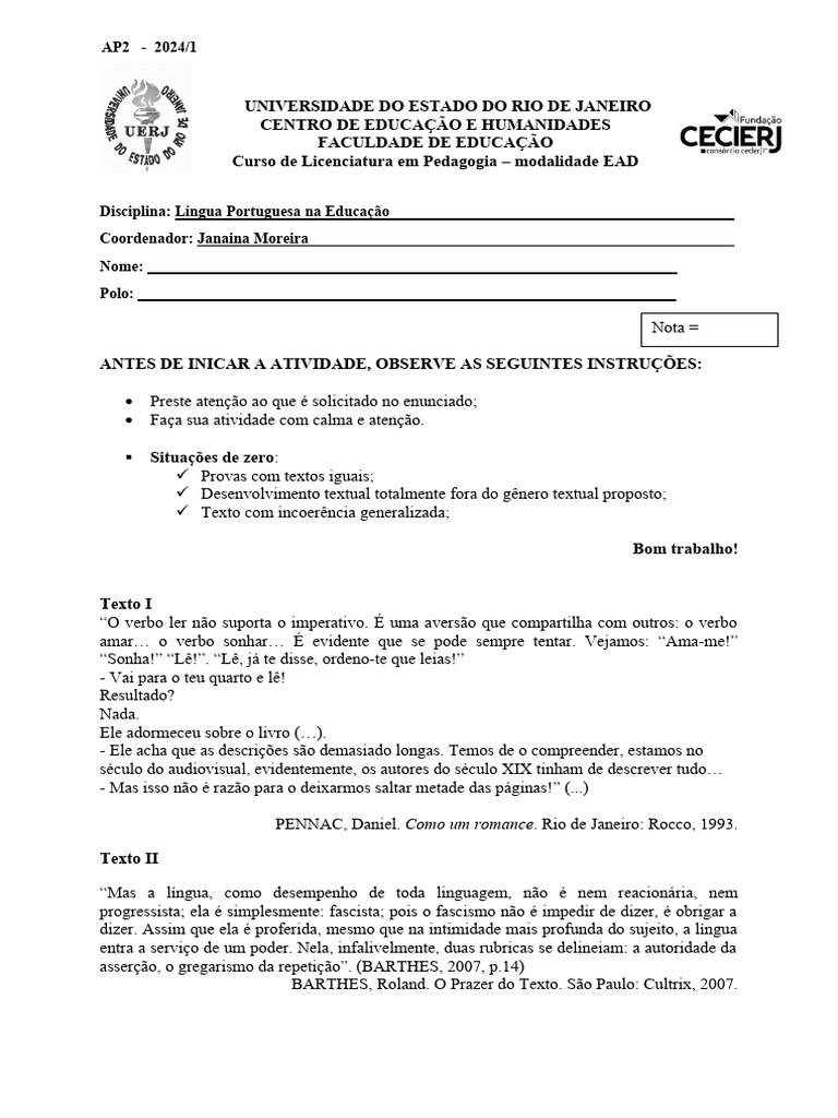 Ad2 2024 1 Orientacoes | PDF