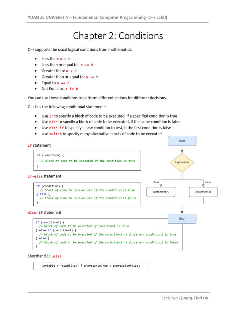 Chapter 2 - Conditions | PDF | Computer Programming | Software Engineering