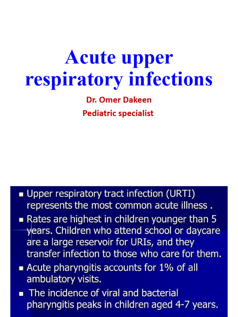 LEC01 - Acute Upper Respiratory Infections | PDF
