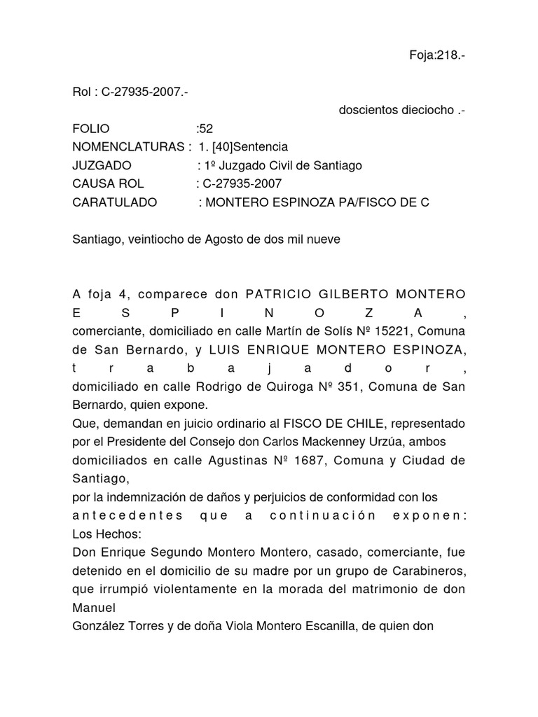 Falta de Servicio - Identificación | PDF | Testigo experto | Intención ...