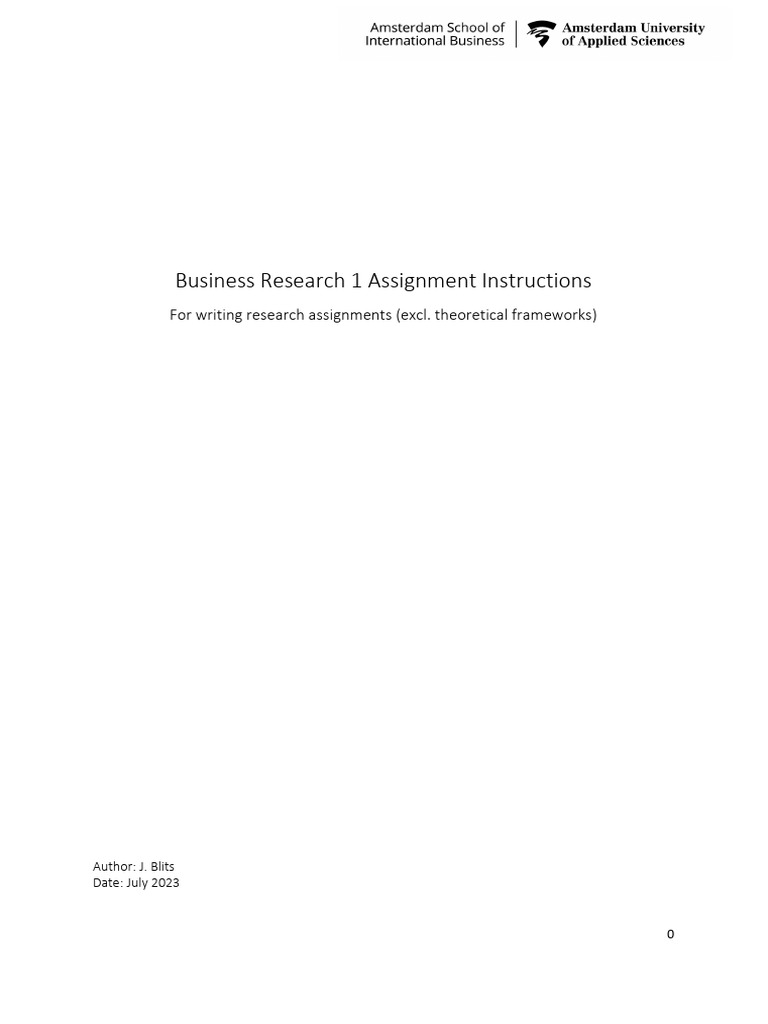 BR1 Report Instructions (Entire Assignment) | PDF | Methodology | Data Analysis