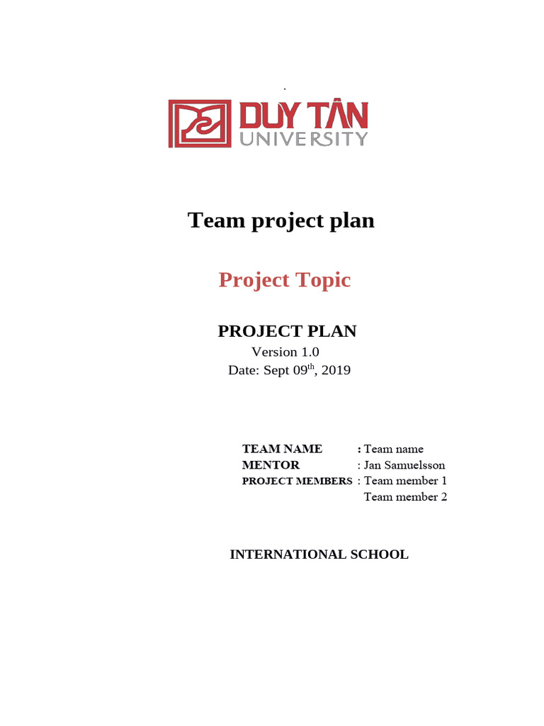 Template - Class Project Topic Project Plan | Download Free PDF | Scrum ...