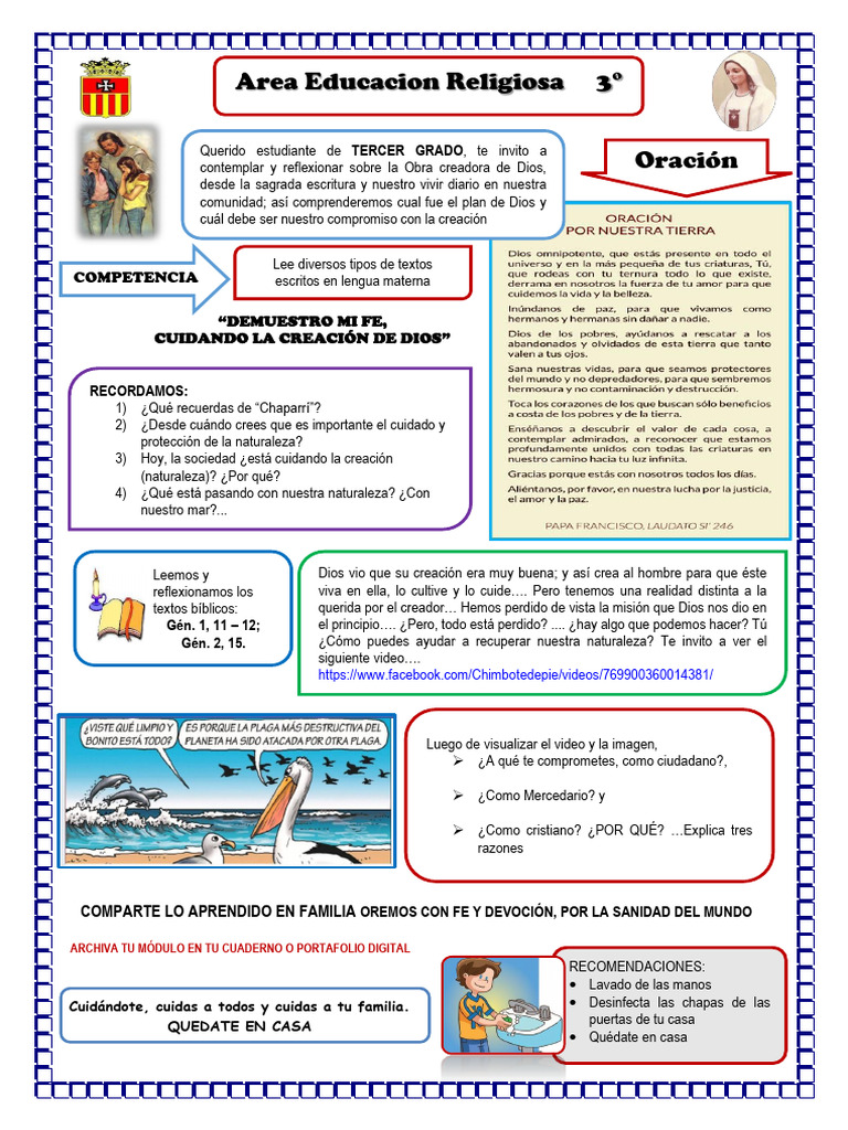 3 - Sem - REFORZAMIENTO 3-Demuestro Mi Fe, Cuidando La Creación | PDF | Dios | Creencia ...