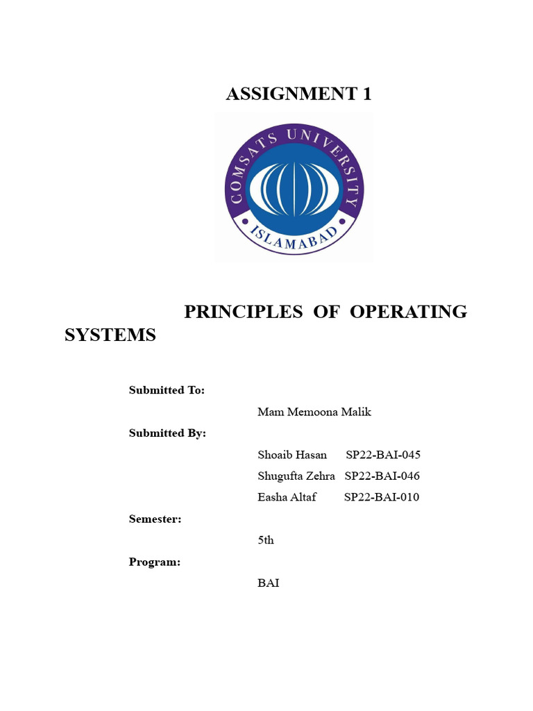 Assignment 1 | PDF | Kernel (Operating System) | Operating System