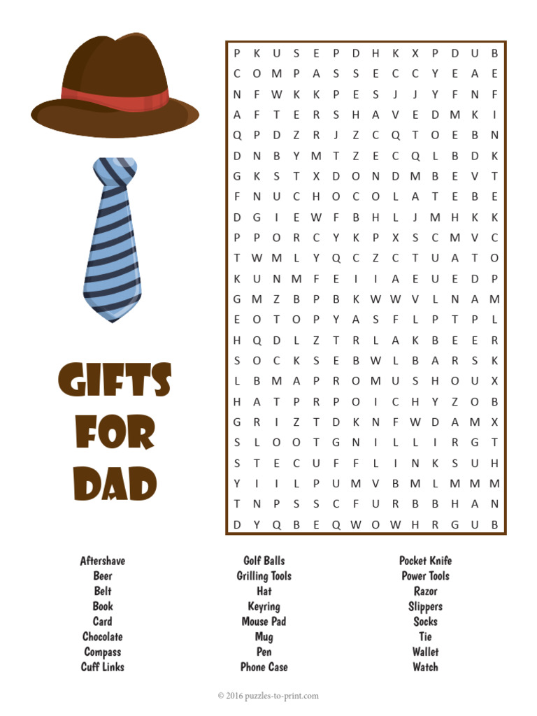 Print Fathers Day Word Search | PDF