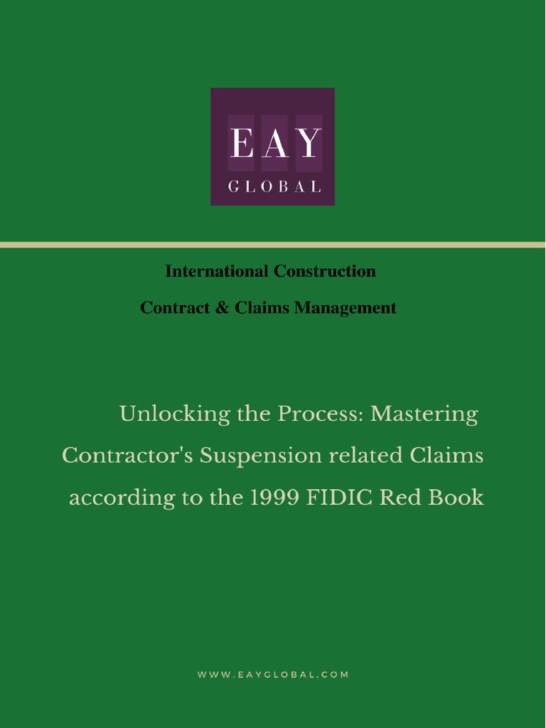Suspension Claims 1999 FIDIC Red Book | PDF | Engineer | General Contractor