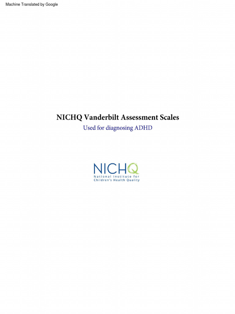 NICHQ Vanderbilt Assessment Scales | PDF | Transtorno de déficit de ...