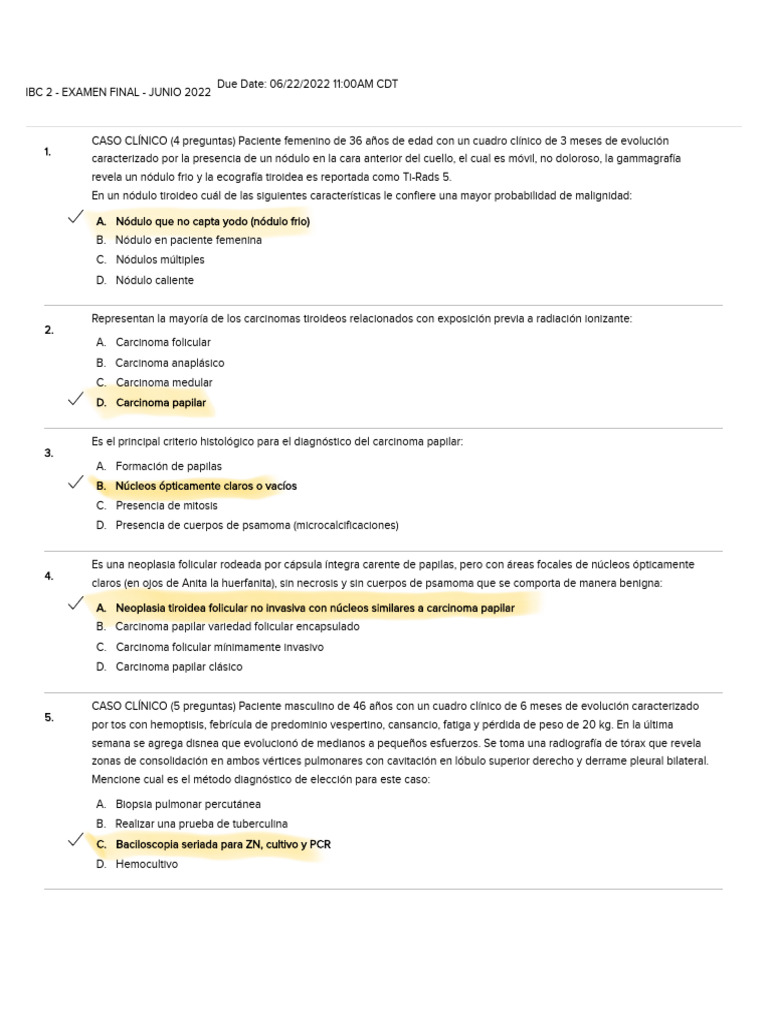 Ibc 2 - Examen Final - Junio 2022 Id 689781 | PDF | Cáncer de mama | VIH