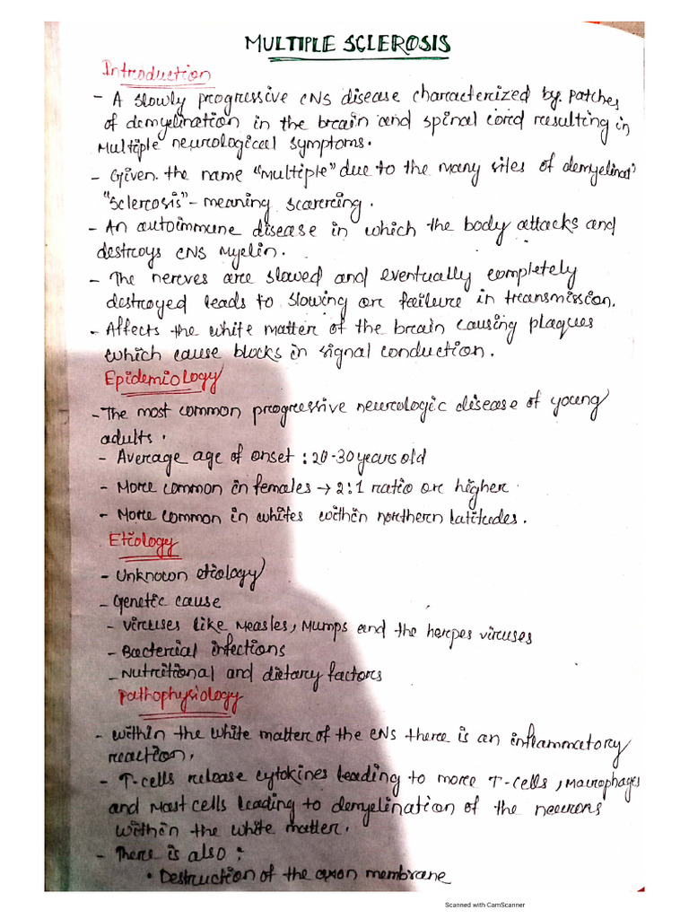 Multiple Sclerosis | PDF