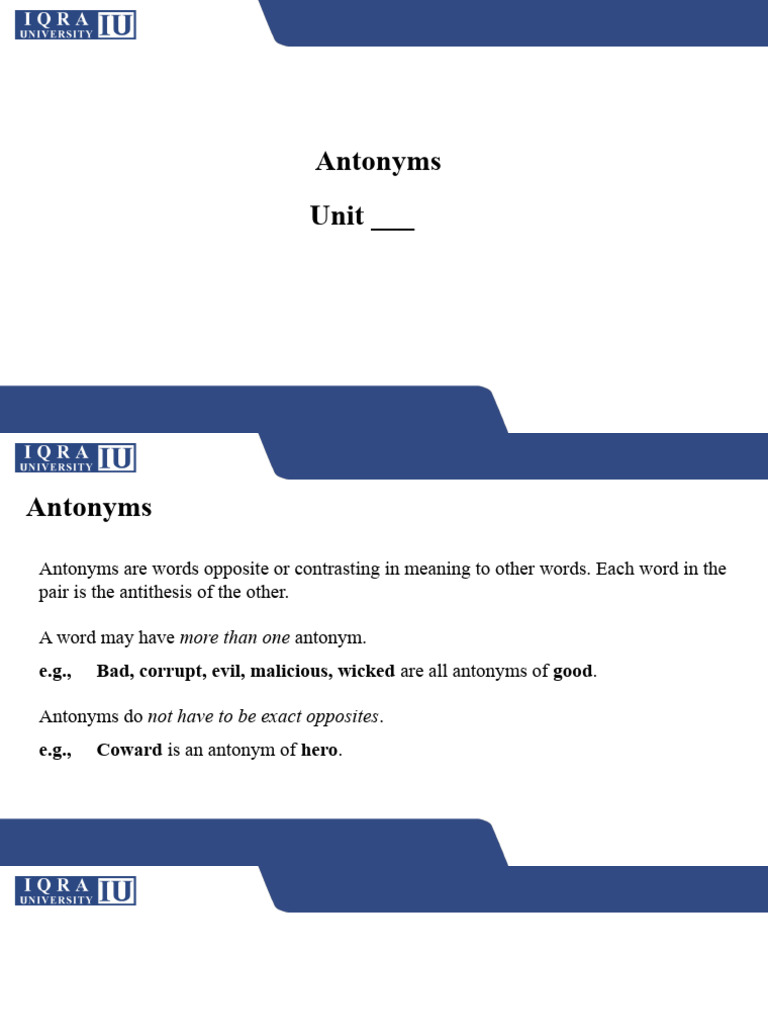 Antonyms | PDF | Human Communication | Semantics