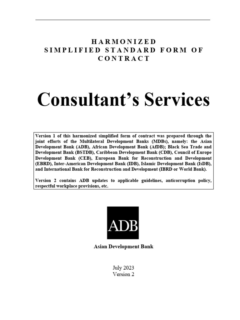 Small Assignments Contract 202307 | PDF | Consultant | International Bank For Reconstruction And ...
