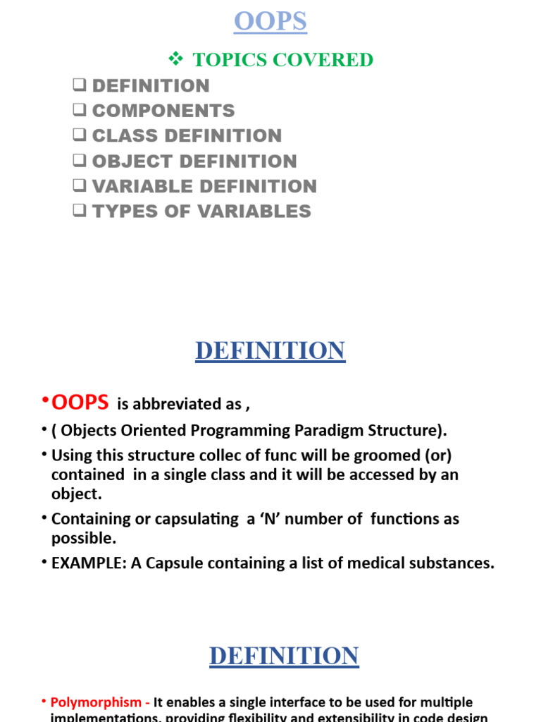 Oops Pdf Class Computer Programming Object Oriented Programming