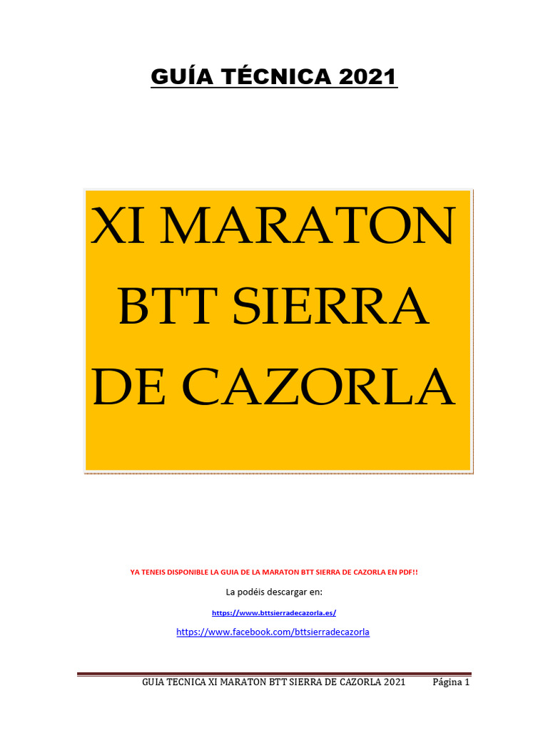Guia Tecnica BTT Sierra de Cazorla 2021 v2 | PDF | Rueda | Vehículos terrestres