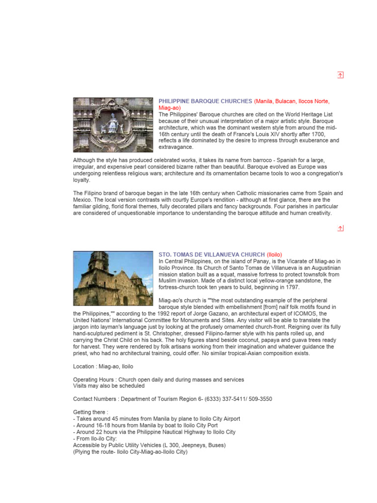 Philippine Baroque Churches Overview | PDF | Travel