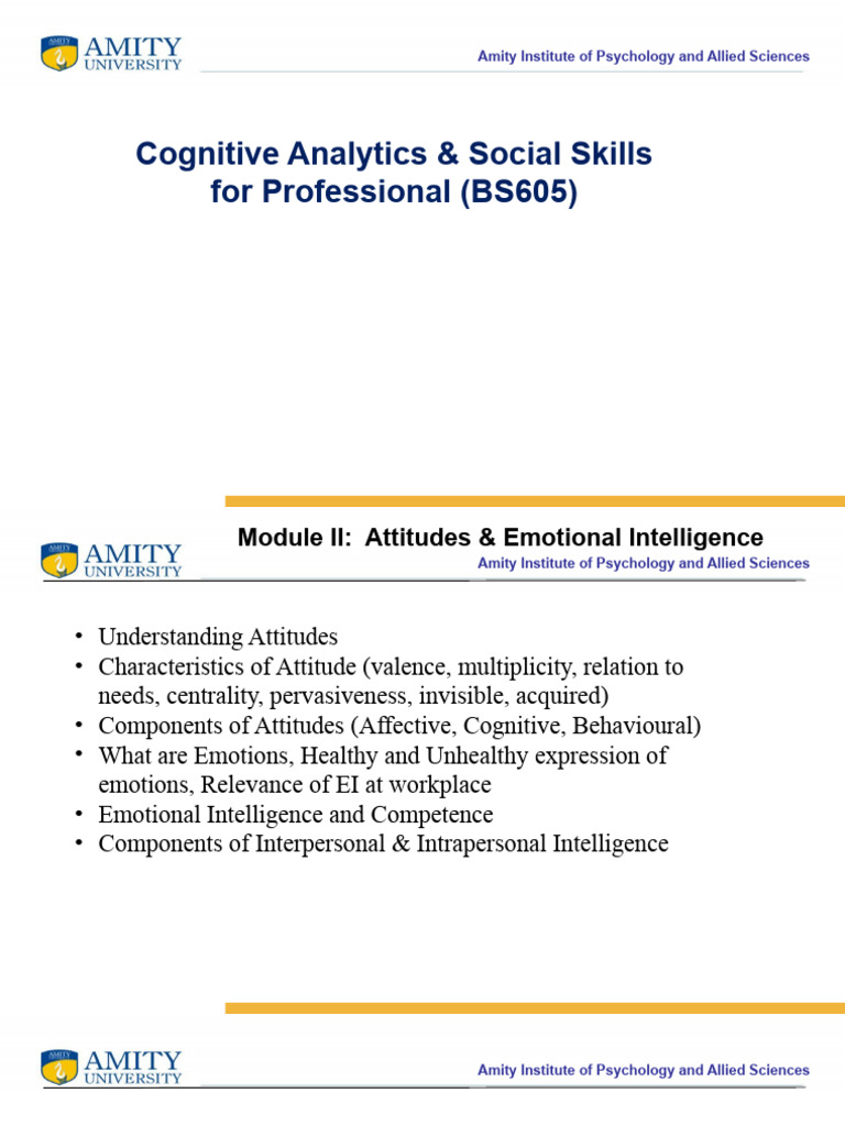 BS605 Module II | PDF | Emotional Intelligence | Attitude (Psychology)