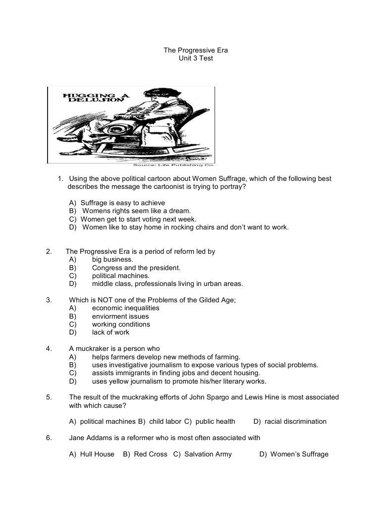 Progressive Era Unit Test | PDF | Politics | Law