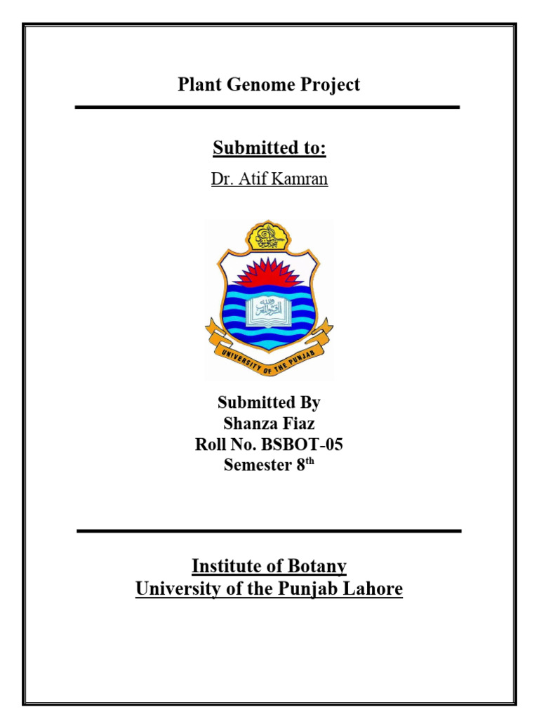 Plant Genome Project - Shanza Fiaz | PDF | Plants | Dna Sequencing