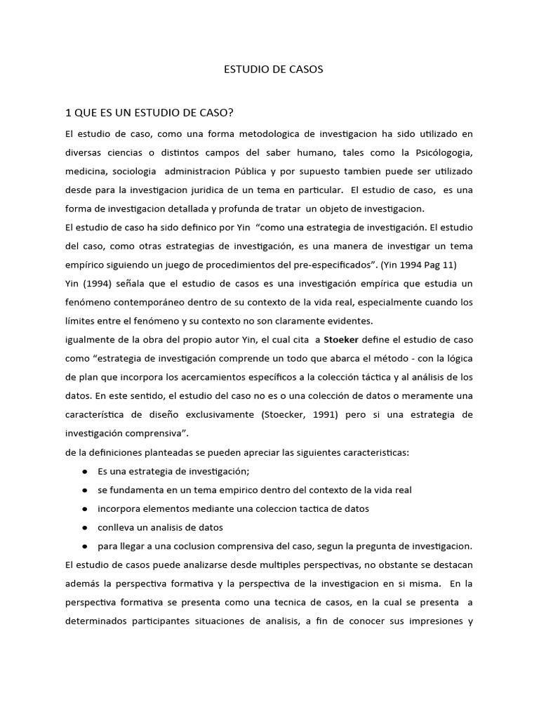 Estudio de Casos | PDF | Caso de estudio | Teoría