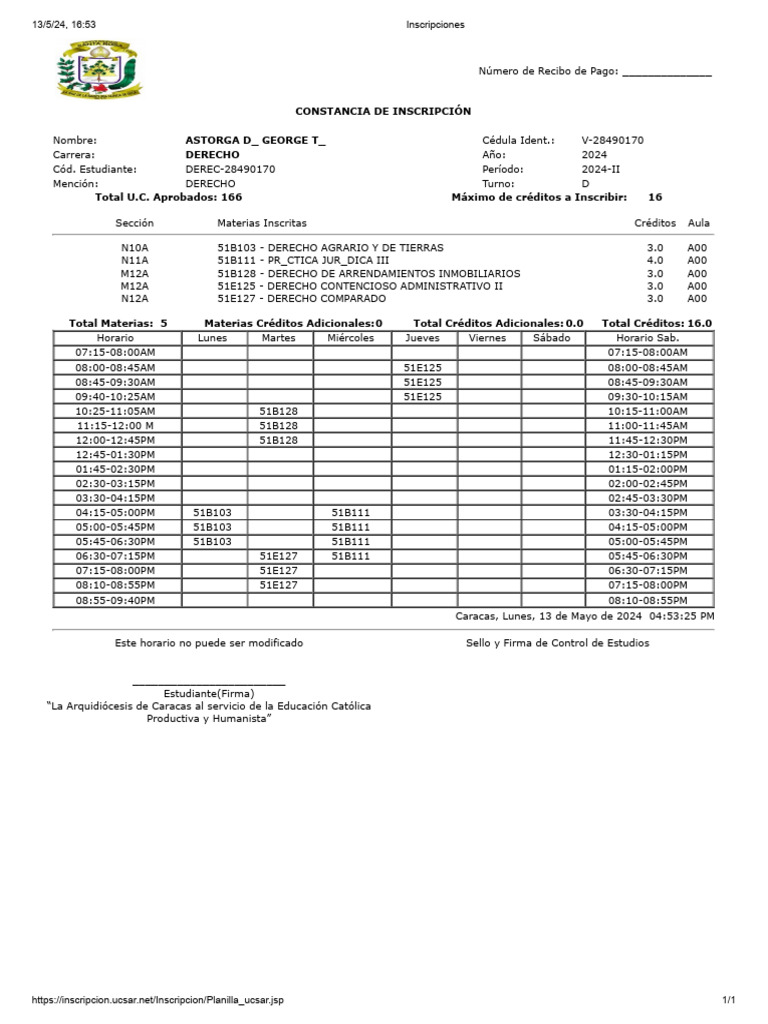 Inscripcion Periodo 12 Ucsar | PDF