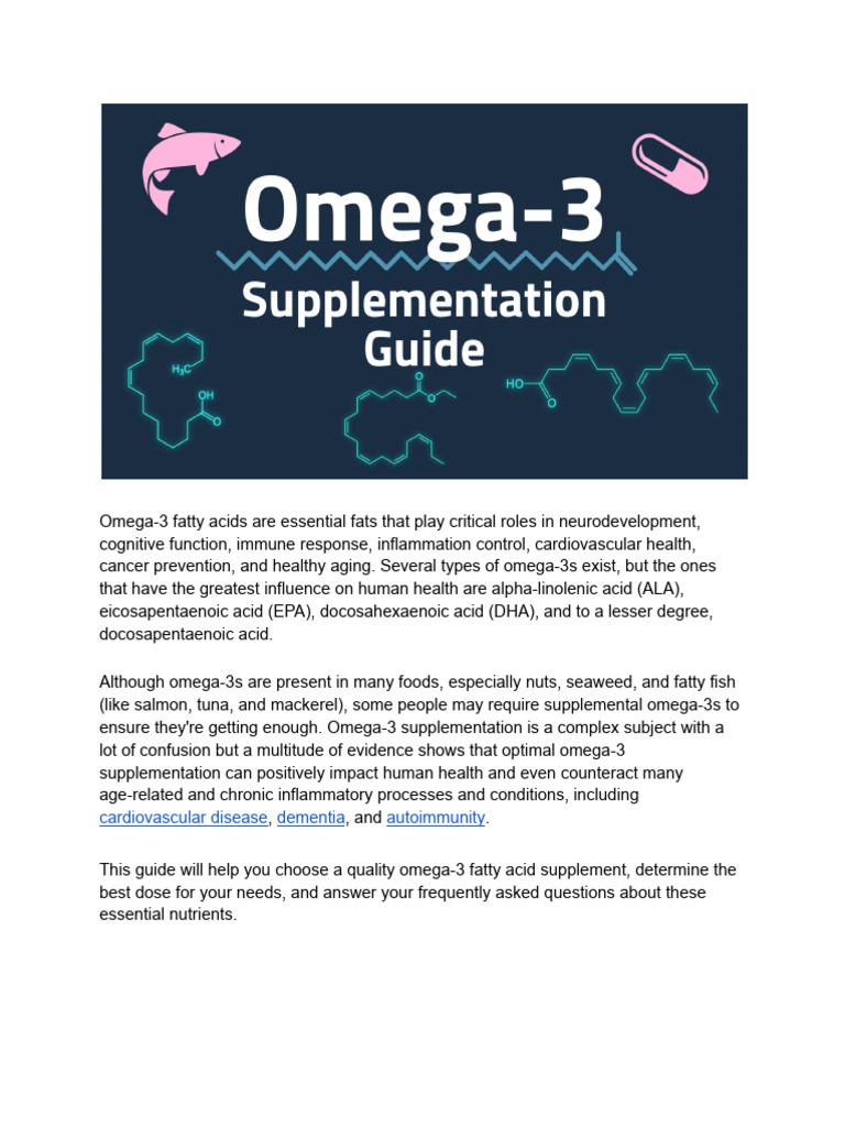 Omega-3 Supplementation Guide | PDF | Omega 3 Fatty Acid | Dietary Supplements