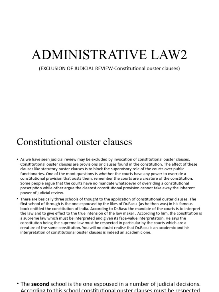 Constitutional Ouster Clauses | PDF | Political Charters | Justice