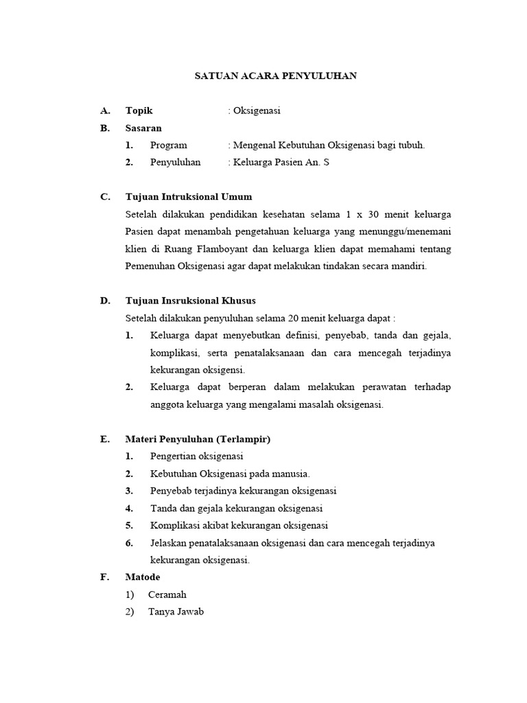 SATUAN ACARA PENYULUHAN Jekicen | PDF