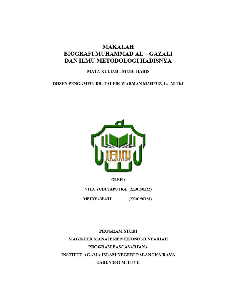 Makalah Biografi Muhammad Al-Gazali - Fix | PDF | Agama & Spiritualitas