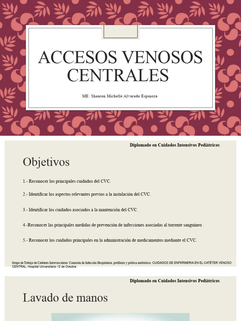 Accesos Venosos Centrales | PDF | Terapia intravenosa | Inyección (medicina)