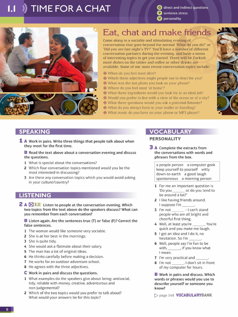 Speakout - Upper - Intermediate - Unit 1 | PDF