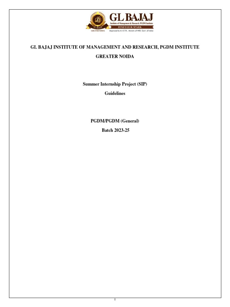 PGDM Summer Internship Project Guidelines | PDF | Analytics | Bibliography