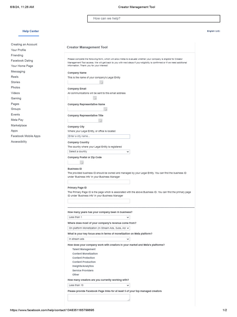 Creator Management Tool SS | PDF | Facebook | Information Technology