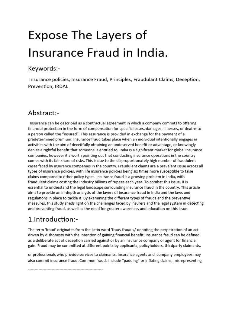 Expose The Layers of Insurance Fraud in India | PDF | Insurance | Fraud