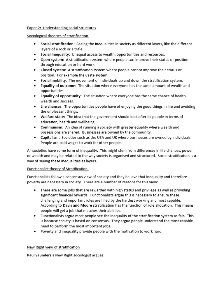 Social Stratification Outline SPR 2022 v4 | PDF | Cost Of Living ...