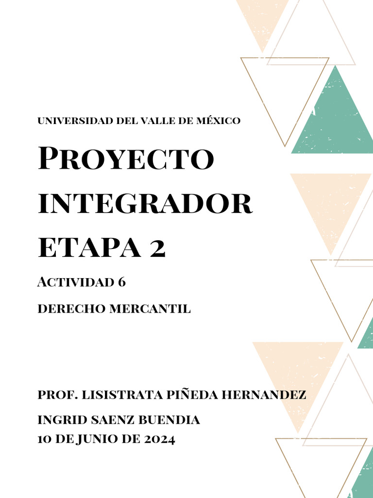 Actividad 6. Proyecto Integrador Etapa 2 | PDF | Derecho privado | Derecho civil (sistema legal)