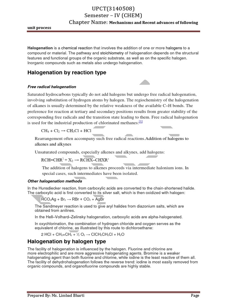 Unit Process in Chemical Technology (UPCT) | PDF | Chemical Reactions ...