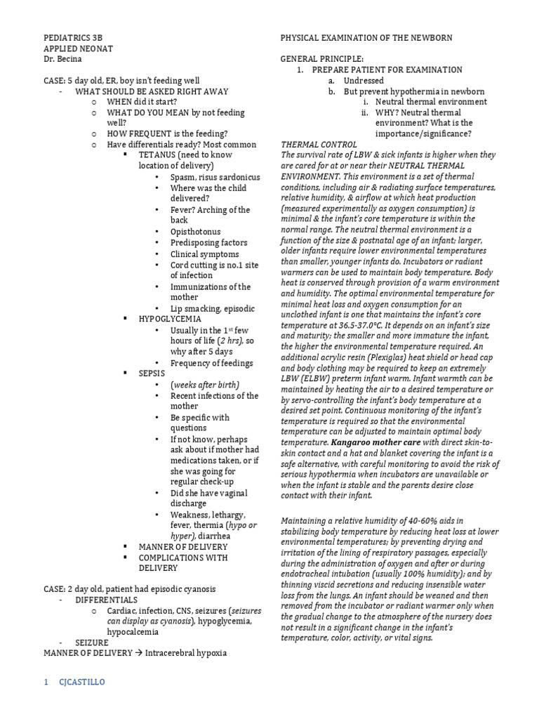 Neonatal Feeding Issues and Examination | PDF | Neonatal Intensive Care ...